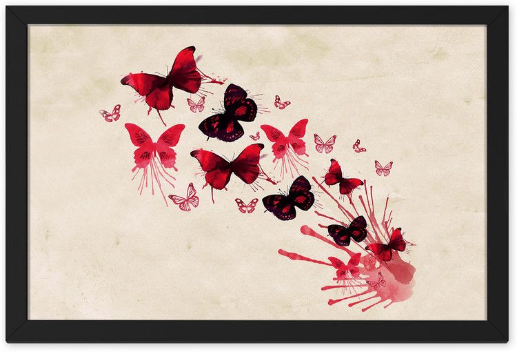 Butterfly Paint Splatter Abstract Wallpaper