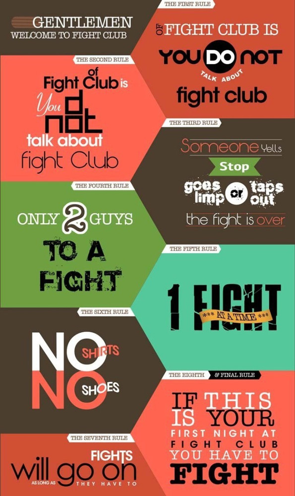 Fight Club Rules Poster Rereading “Fight Club” With My Son For